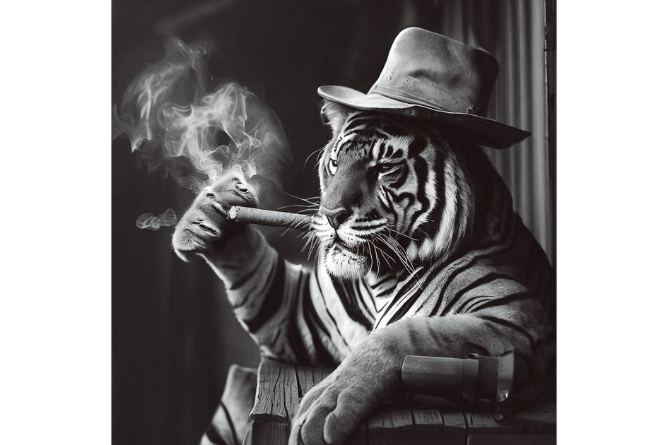 Smoking Tiger Wall Art - Mini – The Interiors Barn