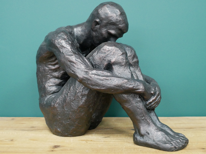 Sitting Man Statue -Large – The Interiors Barn