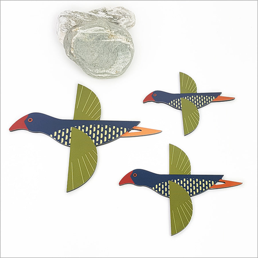 Printed ACM Birds Set: Folk Pukeko – The Interiors Barn