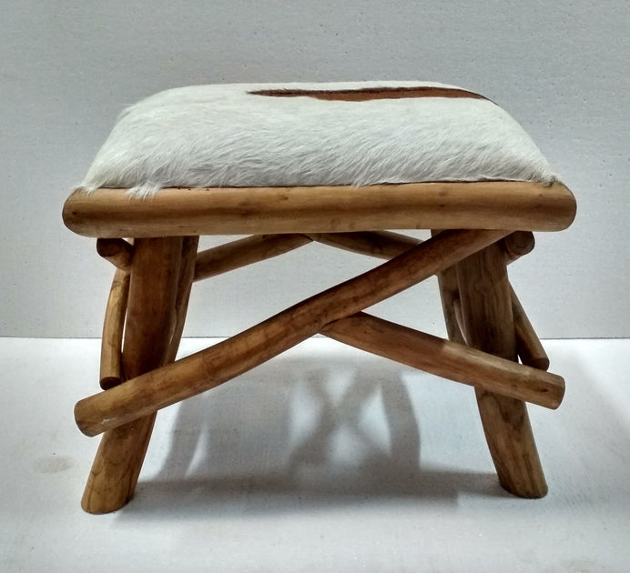 Rectangular Rustic Hide Stool – The Interiors Barn