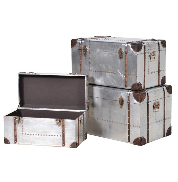 Silver Trunks with Straps – The Interiors Barn