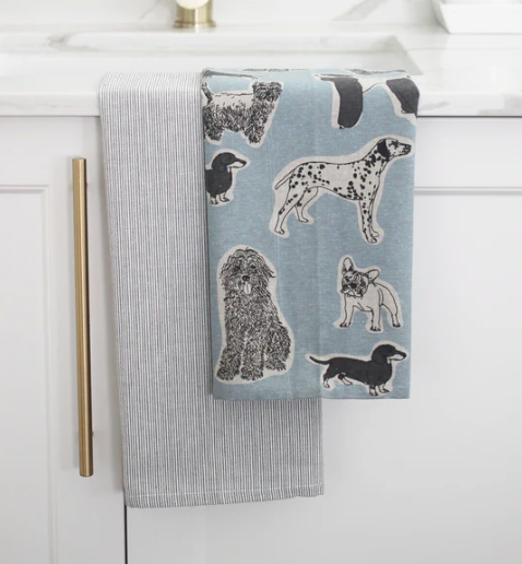 Woof Tea Towel Pack S/2 Blue Haze – The Interiors Barn