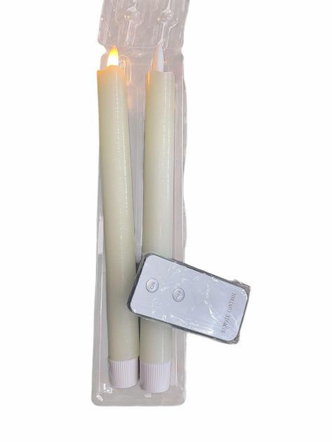 Pair LED Battery Dinner Candle 24.5cm - White – The Interiors Barn