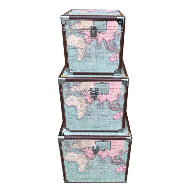 Square World Map Trunks – The Interiors Barn