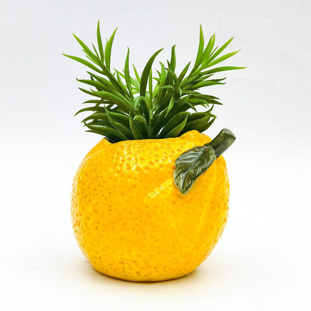Lemon Planter Yellow 13cm – The Interiors Barn