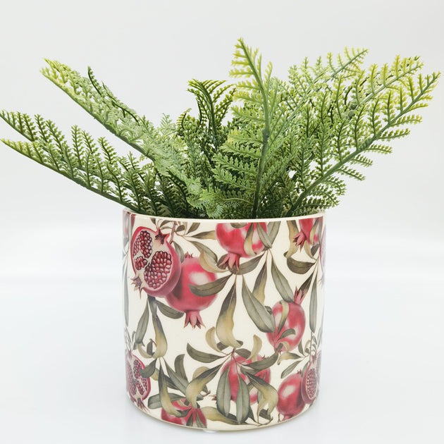 Pomegranate Planter Red & Green 14cm – The Interiors Barn