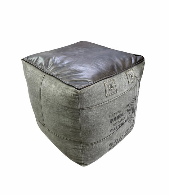 Leather and Canvas Foot Rest – The Interiors Barn