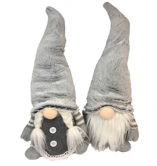 PAIR MALE AND FEMALE SITTING GREY GONKS – The Interiors Barn