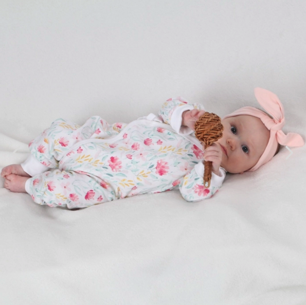 Floral Cotton Fleece Tie Baby Grow – The Interiors Barn