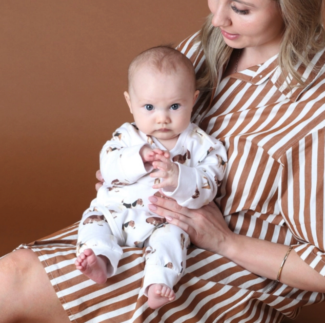 Dogs Cotton Fleece Tie Baby Grow – The Interiors Barn