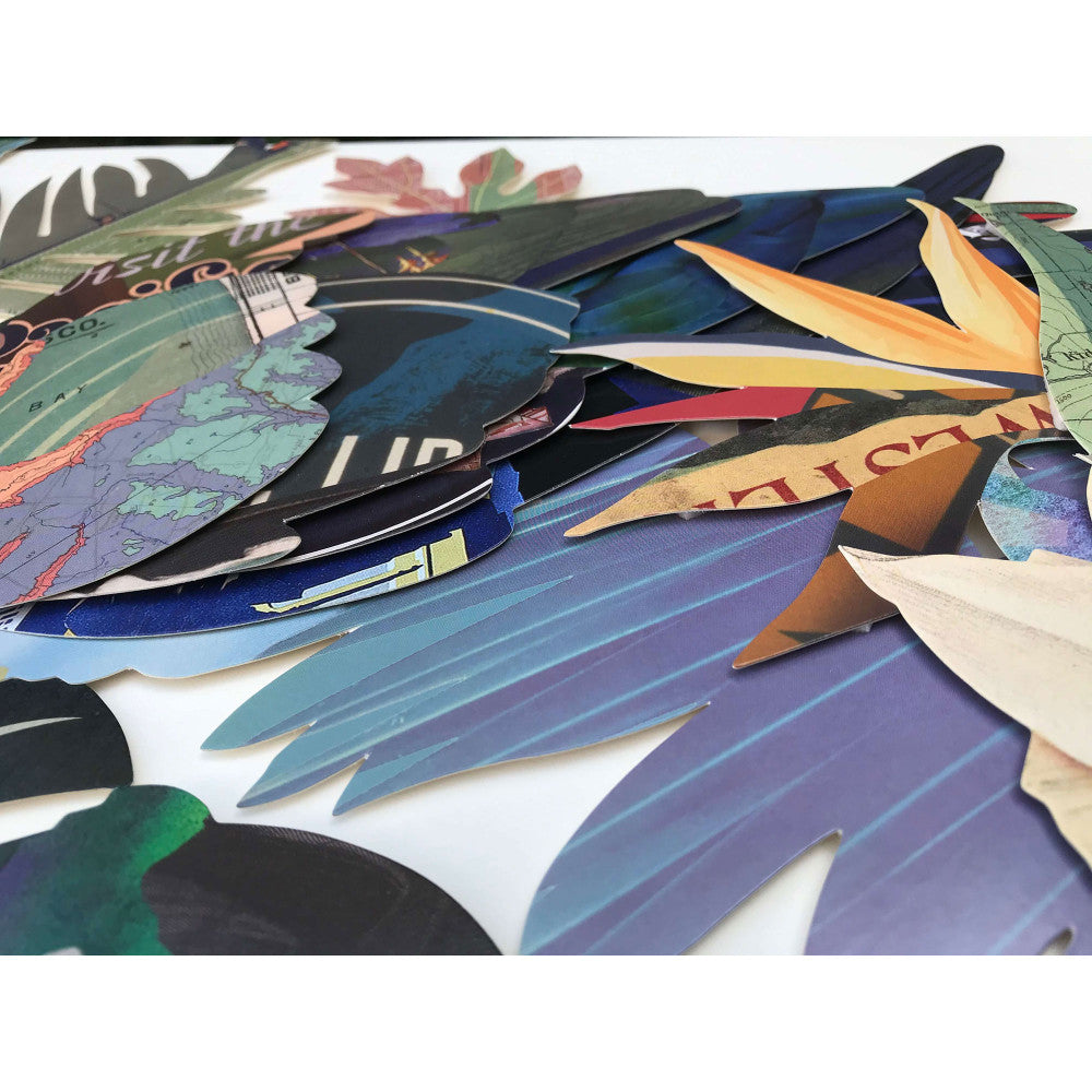 Botanic Blue Parrot Collage Art – The Interiors Barn